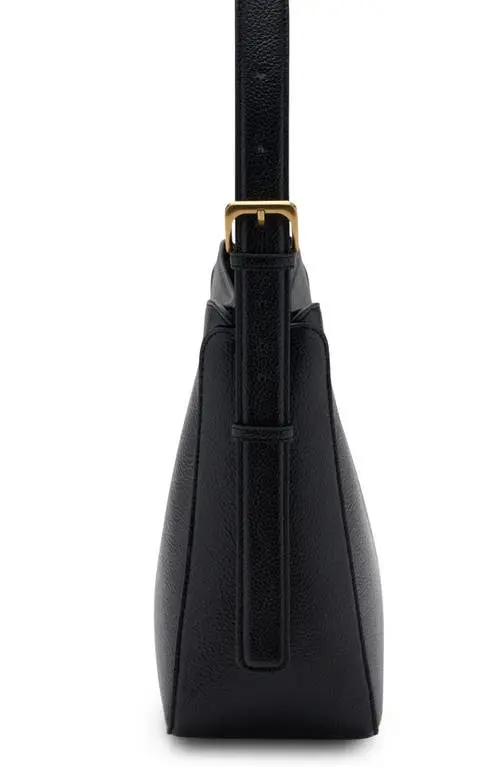 Mango Medium Faux Leather Bucket Bag - Black