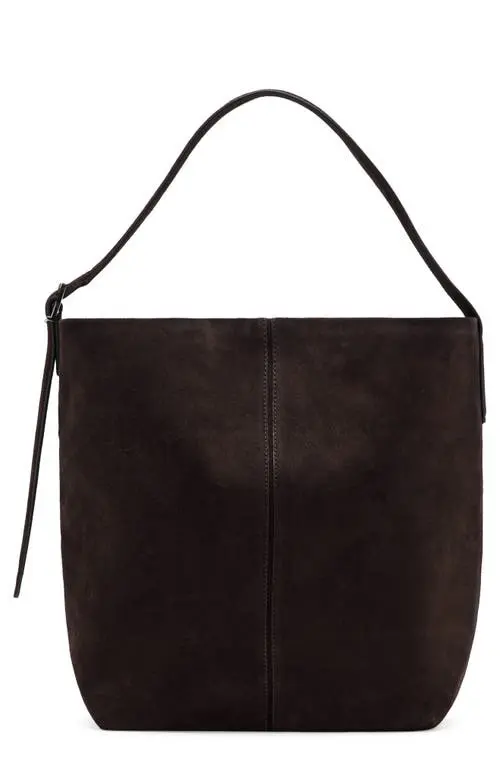 Mango Large Suede Bucket Bag
