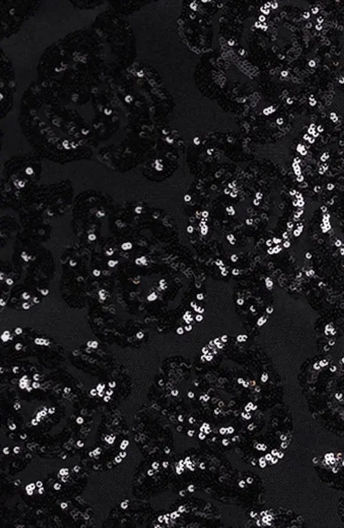 BLONDIE NITES Sequin Rose Lace-up Mermaid Gown