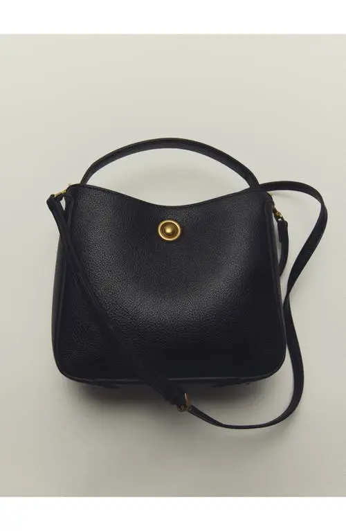 Mango Small Crossbody Bucket Bag - Black