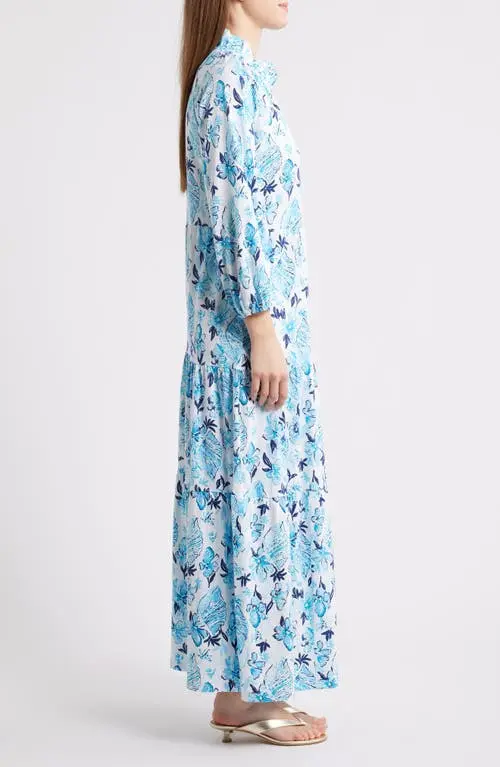 chinese dress ladies Lilly Pulitzer Women's Malone Maxi Dress, Las Olas Aqua Strong Current Sea  at Amazon Women's Clothing store main image 1