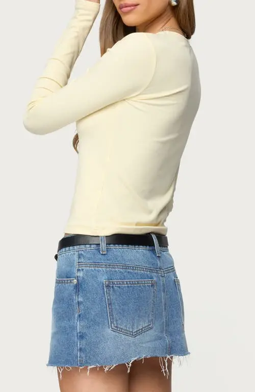 EDIKTED Kiyan Long Sleeve T-shirt - Yellow