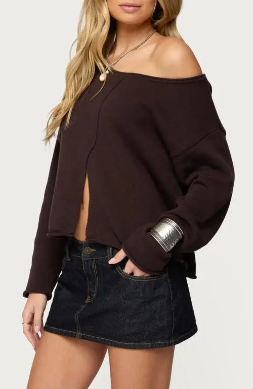 EDIKTED Moyra One-shoulder Knit Sweater