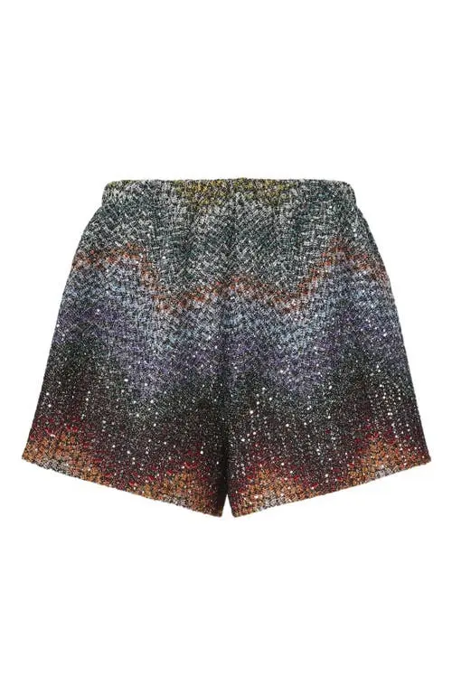 Missoni Mixed Viscose Lamé Shorts With Sequins - Green& Brown