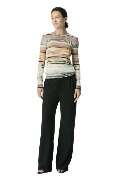 Missoni Striped Flame Viscose Crewneck Sweater - Green& Brown