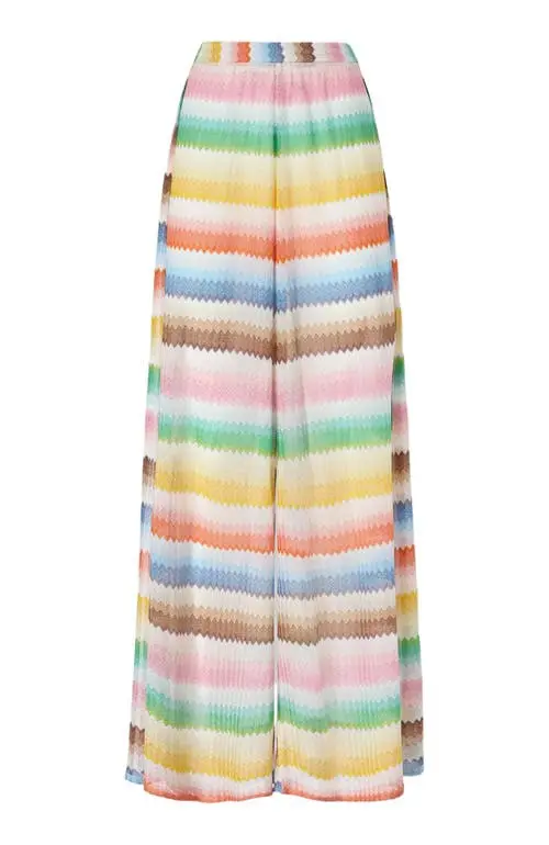 Missoni Beach Cover-up Pants With Dégradé Zigzag Pattern And Slits - Multicoloured