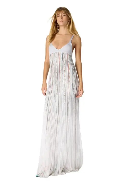 Missoni Sleeveless Maxi Dress In Space-dye Ribbed Knit - Multicoloured