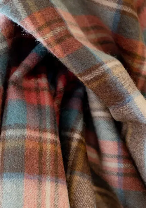 TBCO Lambswool Tartan Throw Blanket