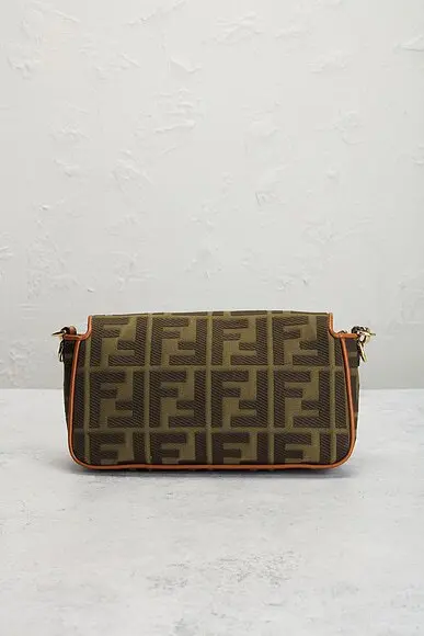 Fendi Vitello King Ff Embroidered Re-edition Baguette Shoulder Bag
