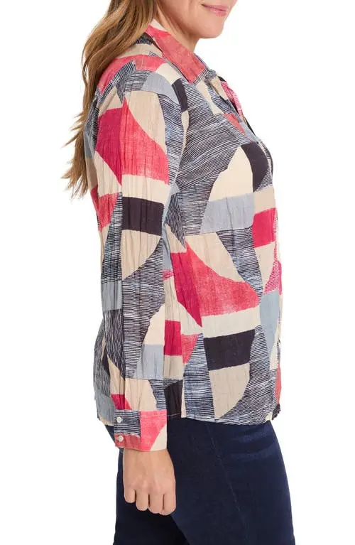 NIC+ZOE Set Sail Crinkle Cotton Button-up Shirt