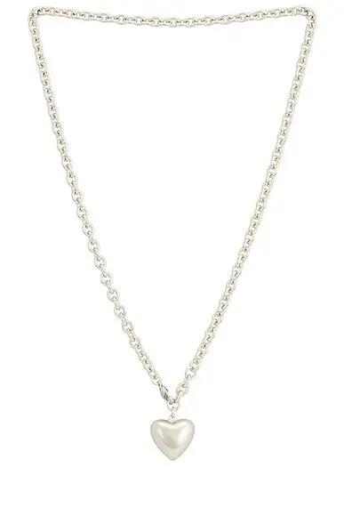 ROXANNE ASSOULIN Mini Puffy Heart Necklace - Silver