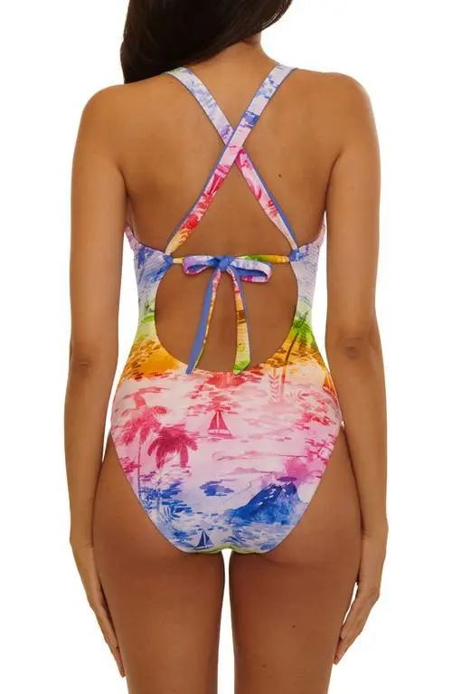 BECCA By Rebecca Virtue Fiji Plunge Neck One-piece Swimsuit