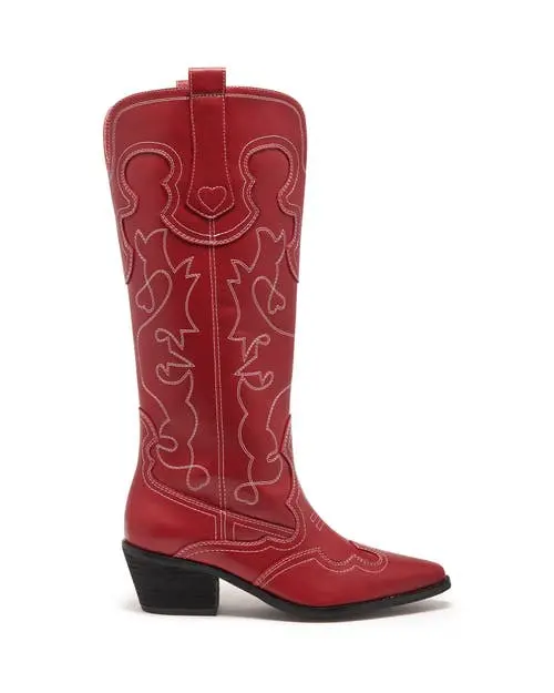 THERAPY AUSTRALIA Malvin Western Boot - Cherry Smooth Pu