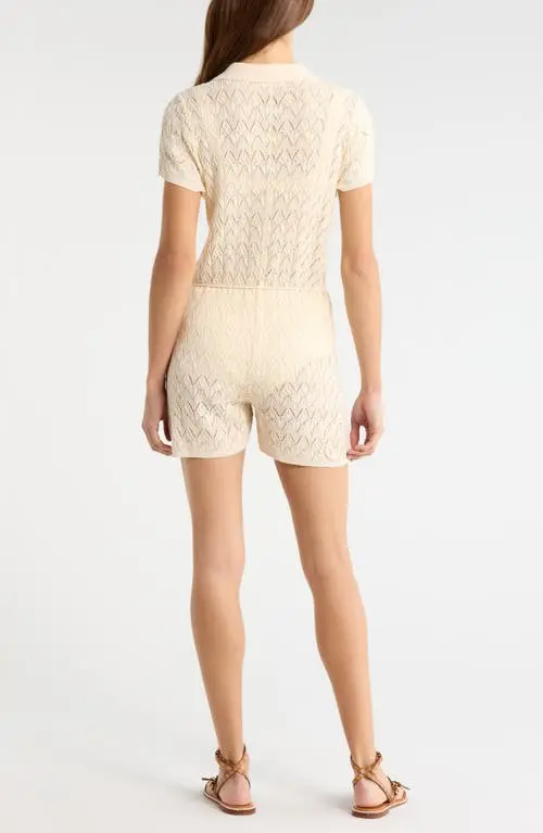 Elan Pointelle Knit Cover-up Romper