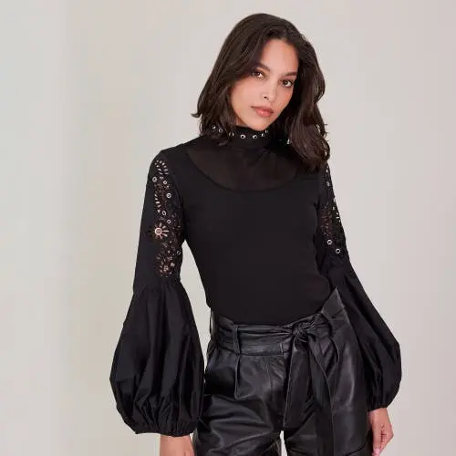 Anne Fontaine Lenna Jersey Cotton Pullover Top