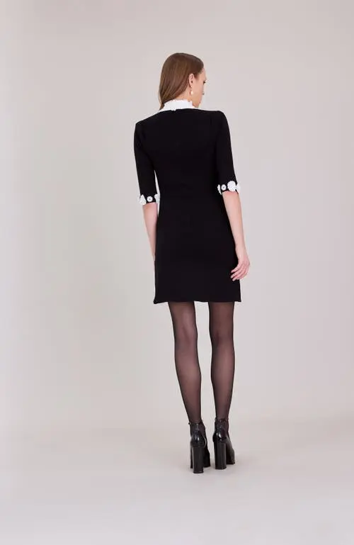Anne Fontaine Knit Dress With Applique And Pearl Buttons