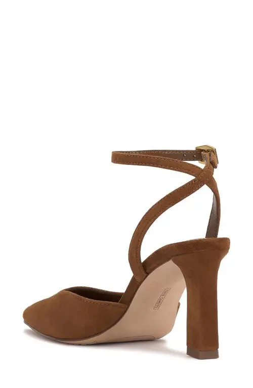 Vince Camuto Galees Ankle Strap Pump - Burnt Sugar Torano Suede