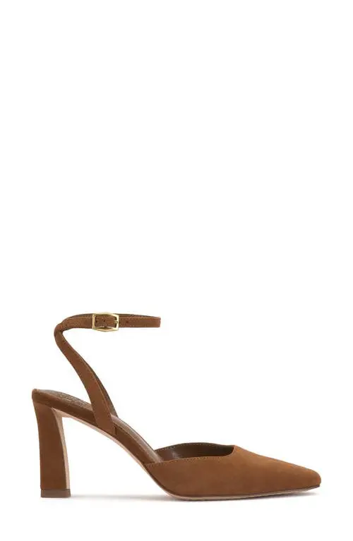 Vince Camuto Galees Ankle Strap Pump - Burnt Sugar Torano Suede