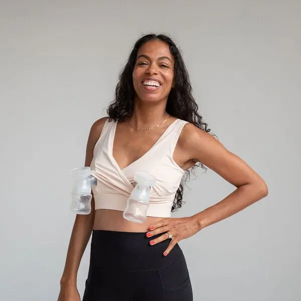 LOVE AND FIT Everyday Luxe 3.0 Nursing & Hands-free Pumping Bra - Cream