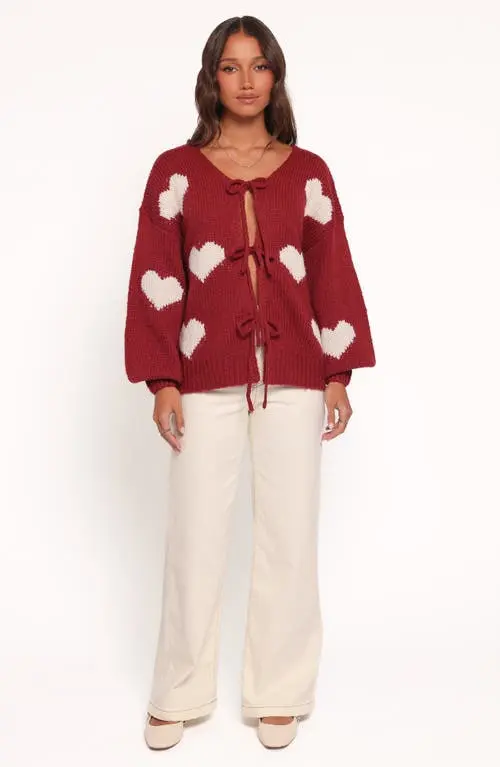 PETAL & PUP Hearts Tie-front Cardigan