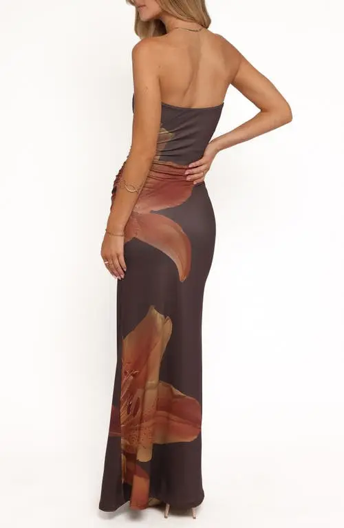 PETAL & PUP Floral Print Strapless Maxi Dress