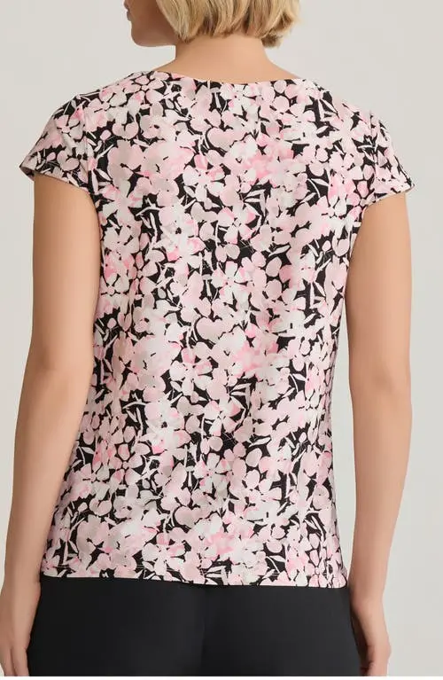 KASPER Floral Extended Shoulder Top