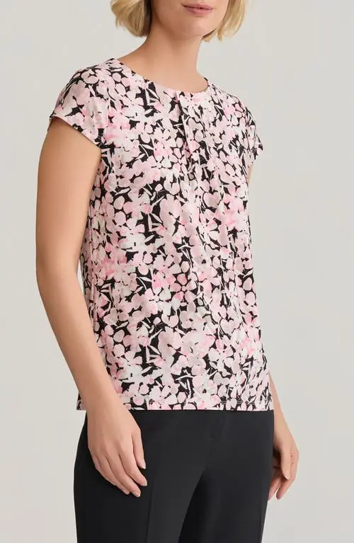 KASPER Floral Extended Shoulder Top