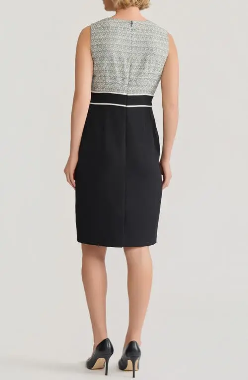 KASPER Mixed Media Sheath Dress