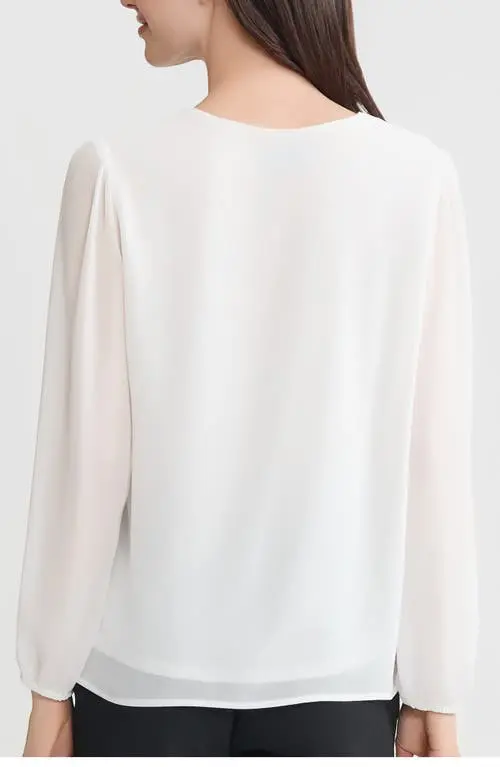 KASPER Ruffle Neck Top