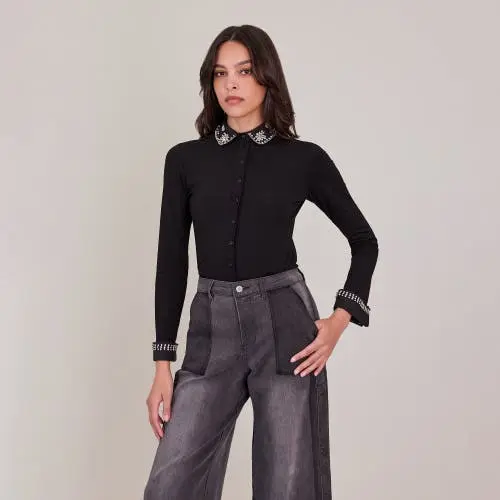 Anne Fontaine Gabriella Crystal-embellished Shirt