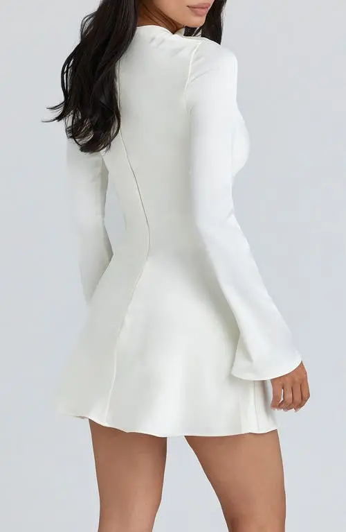 house of cb white dress long sleeve 'Fae' Cream Lace Long Sleeve Mini Dress