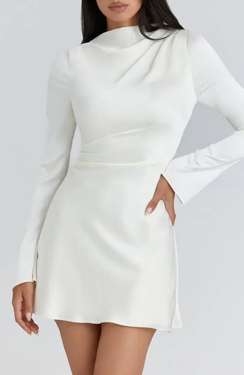house of cb white dress long sleeve House OF CB Long-Sleeve Mini Dress