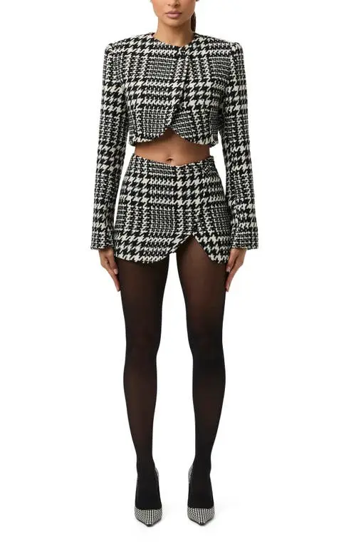 Naked Wardrobe Houndstooth Wrap Miniskirt