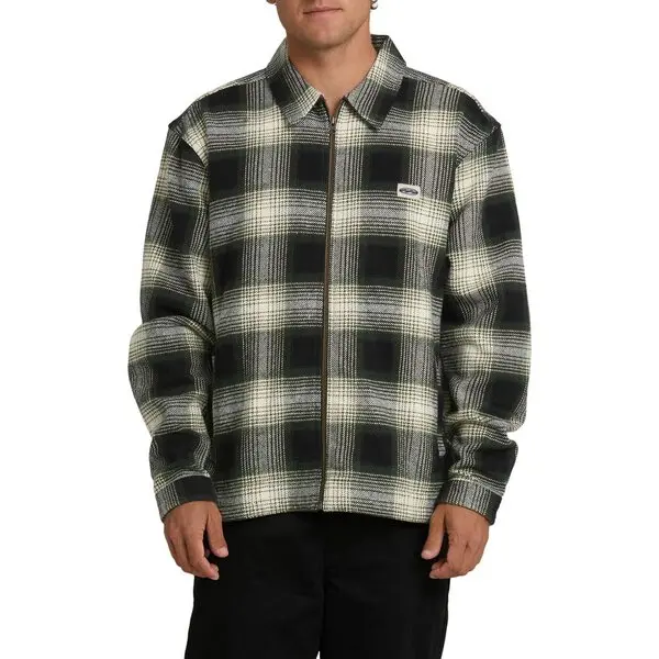 BILLABONG Boxy Fit Gradient Check Zip-up Shacket