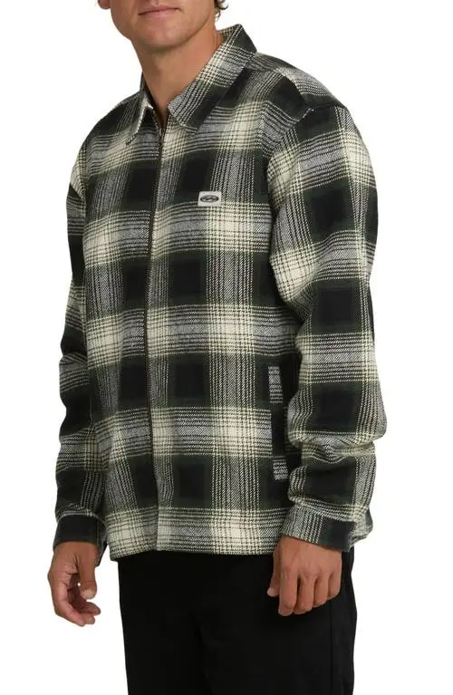 BILLABONG Boxy Fit Gradient Check Zip-up Shacket