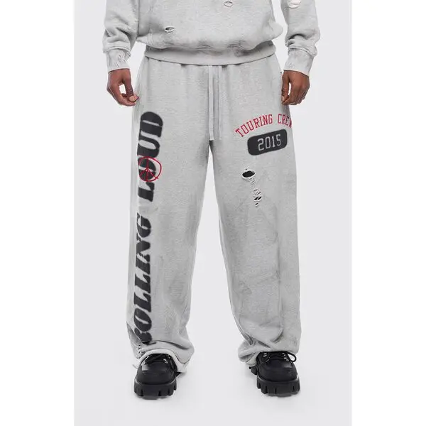 ROLLING LOUD Rl Touring Crew Distressed Sweatpants