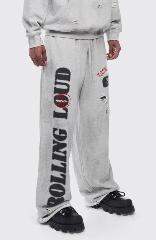 ROLLING LOUD Rl Touring Crew Distressed Sweatpants