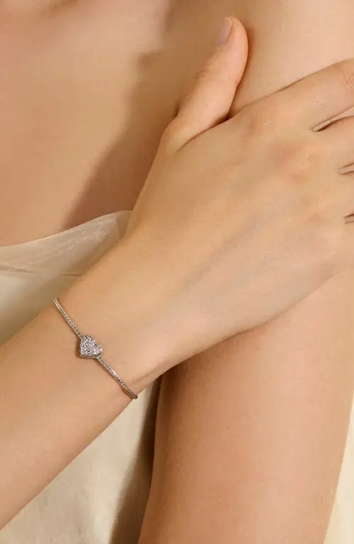 John Hardy Essentials Heart Pavé Diamond Bracelet - Silver
