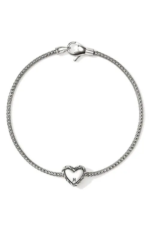 John Hardy Essentials Heart Pavé Diamond Bracelet - Silver