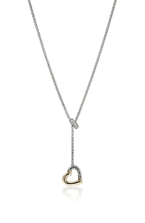 John Hardy Essentials Heart Lariat Necklace - Silver