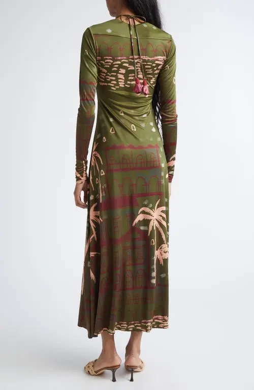 Johanna Ortiz Eternal Tropical Print Long Sleeve Jersey Dress