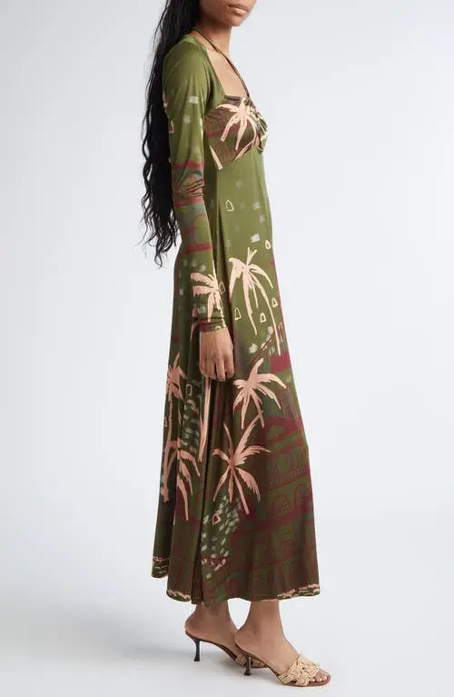 Johanna Ortiz Eternal Tropical Print Long Sleeve Jersey Dress