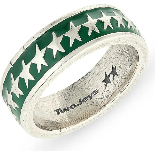 TWOJEYS Star Studded Band Ring - Silver