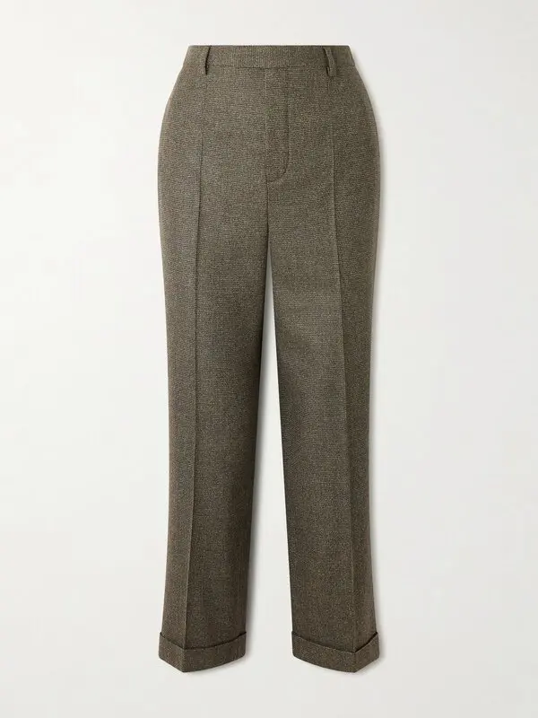 Loro Piana Louis Cropped Wool And Cashmere-blend Pants - Brown