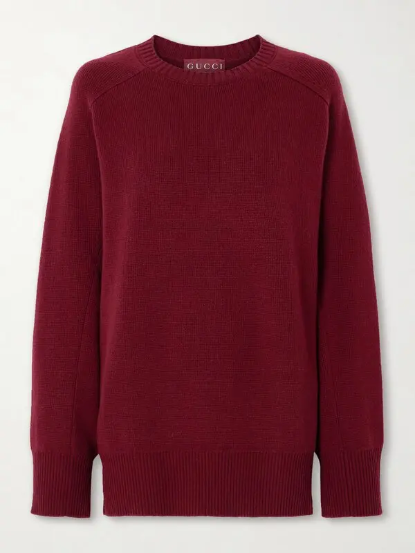 Gucci Embroidered Wool And Cashmere-blend Sweater