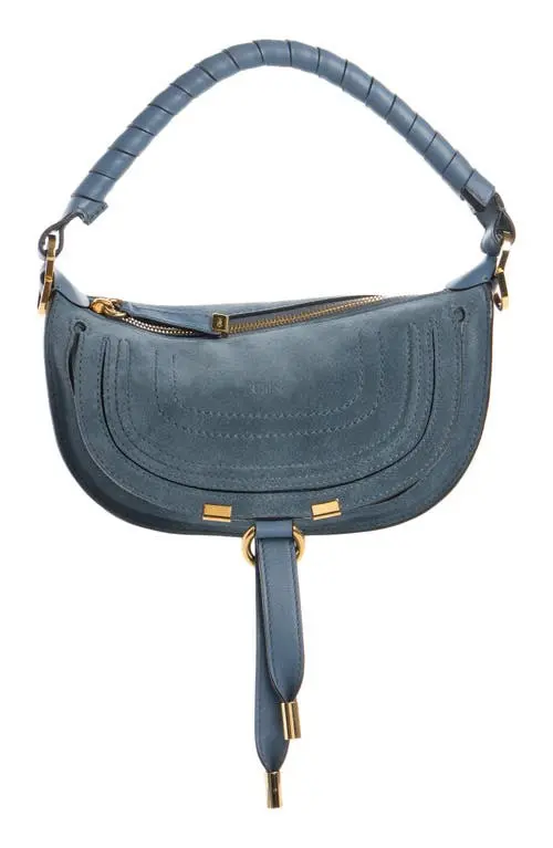 Chloé Mini Marcie Suede Camera Bag - Ashes Blue