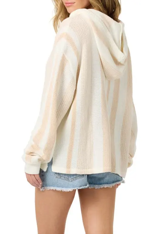 O'Neill Catamaran Stripe Cotton Blend Sweater Hoodie - Tapioca