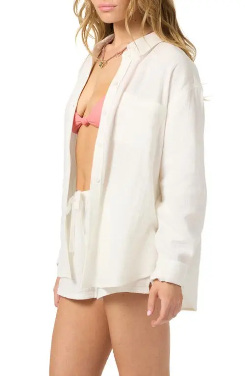 O'Neill Leni Relaxed Fit Cover-up Shirt - White