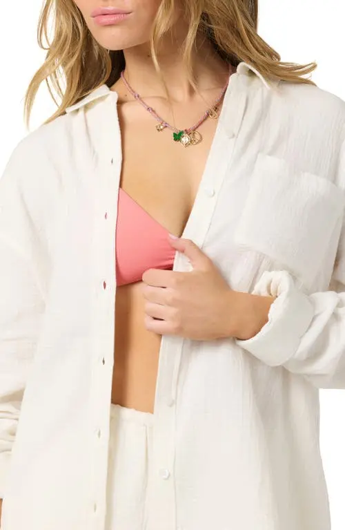 O'Neill Leni Relaxed Fit Cover-up Shirt - White
