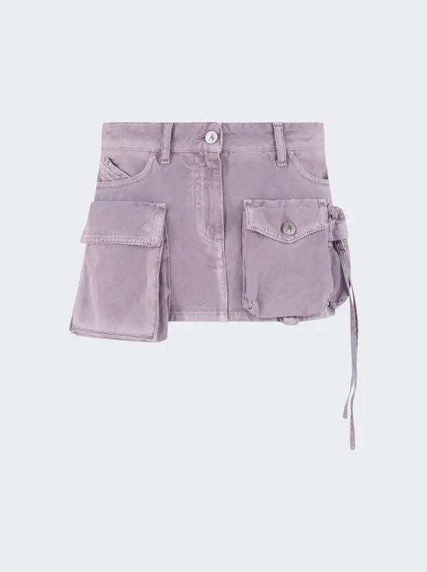 Attico Cotton Gabardine Mini Skirt - Purple